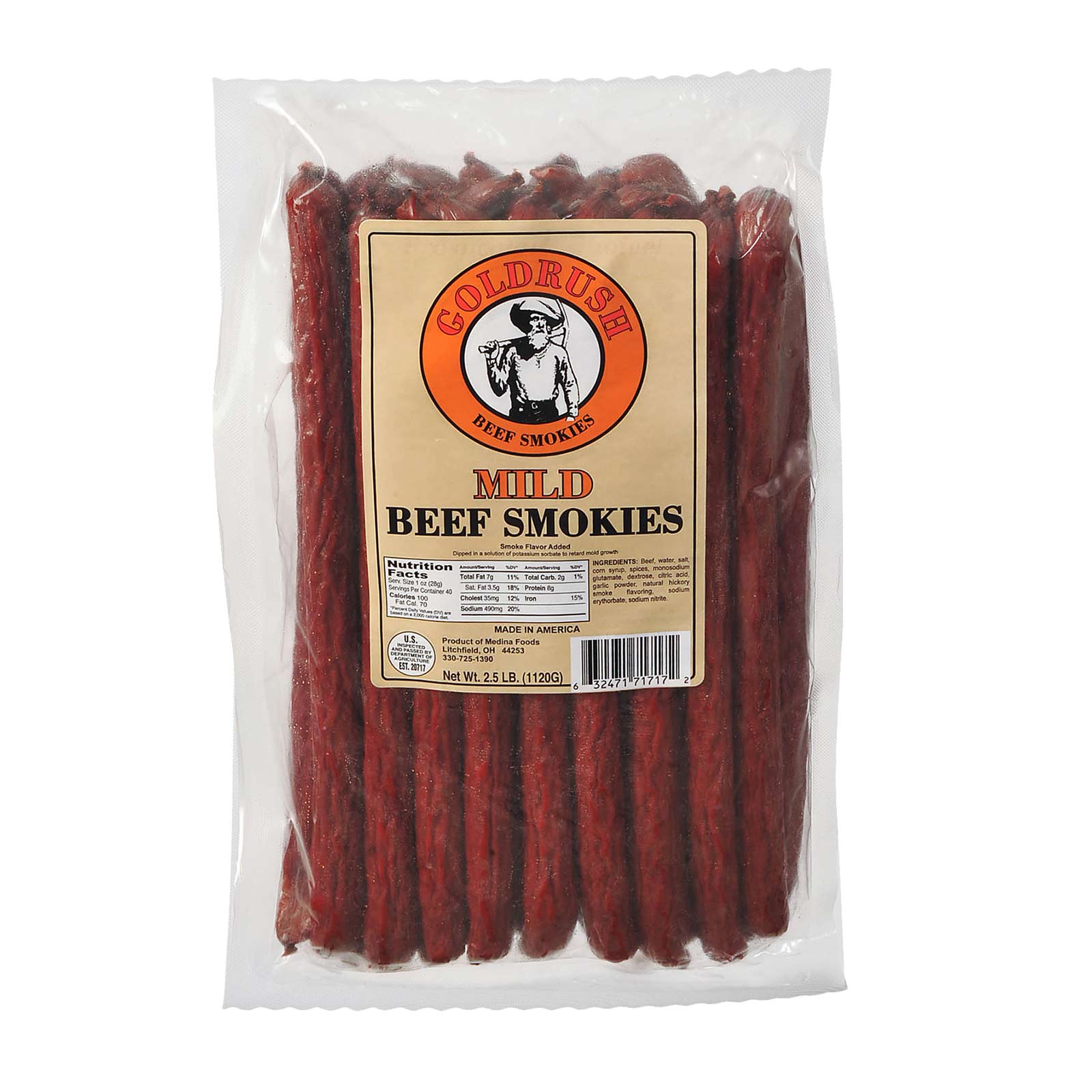 2.5 lb Prospectors Choice 10" Smokies - Goldrush Jerky