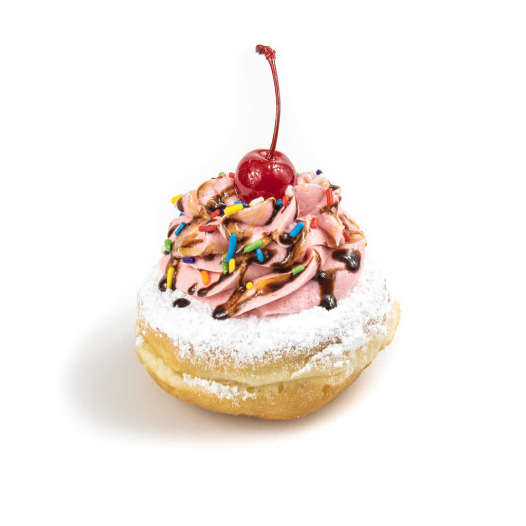 Banana Split Strawberry Cream Donut - Jack Frost Donuts
