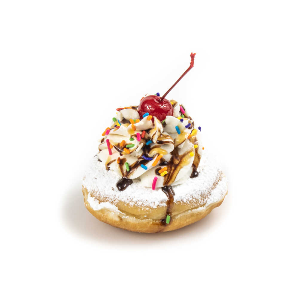 Banana Split White Cream Donut - Jack Frost Donuts