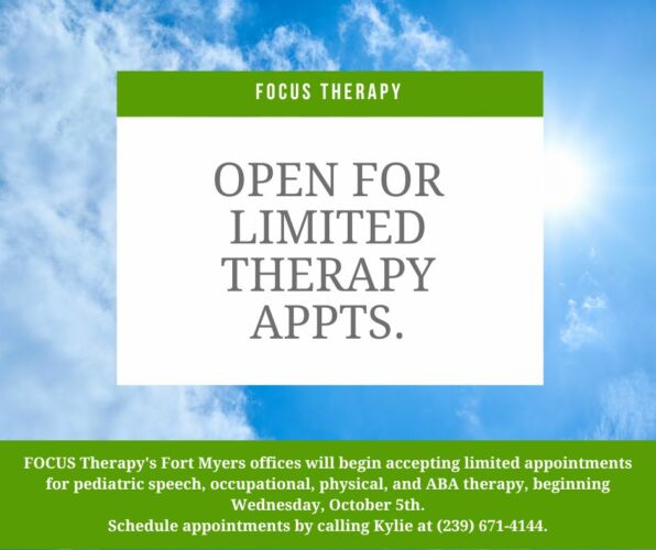 FOCUS Therapy Scheduling Limited Appointment Times for All Therapies ...